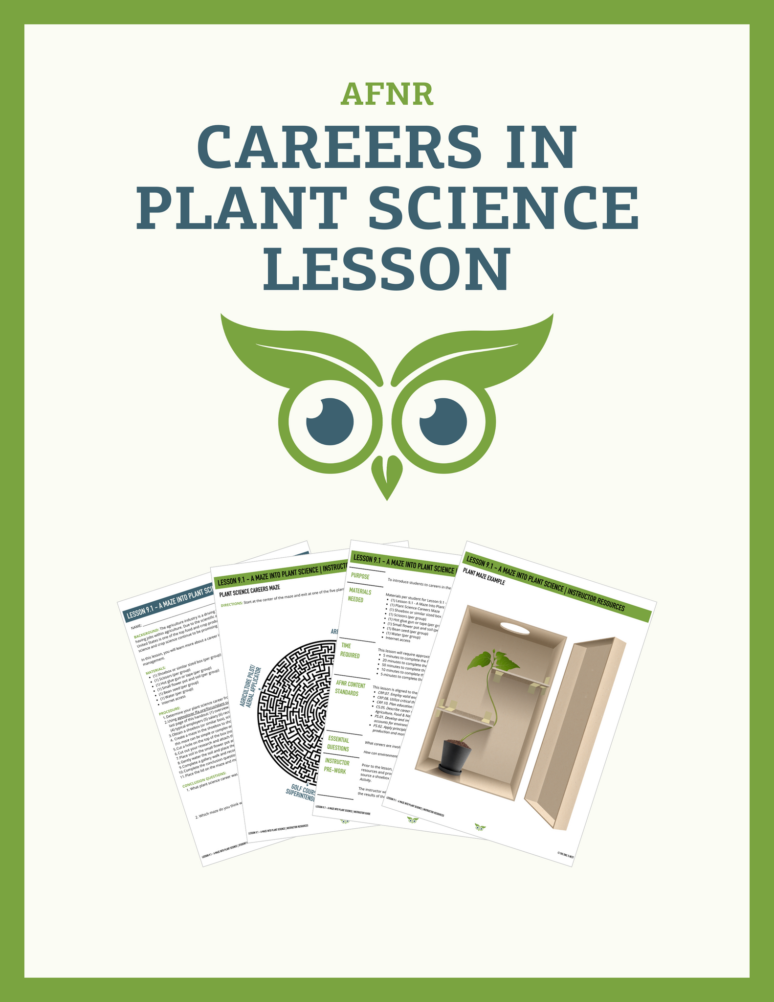 Free - Careers in Plant Science Lesson | The Owl's Nest