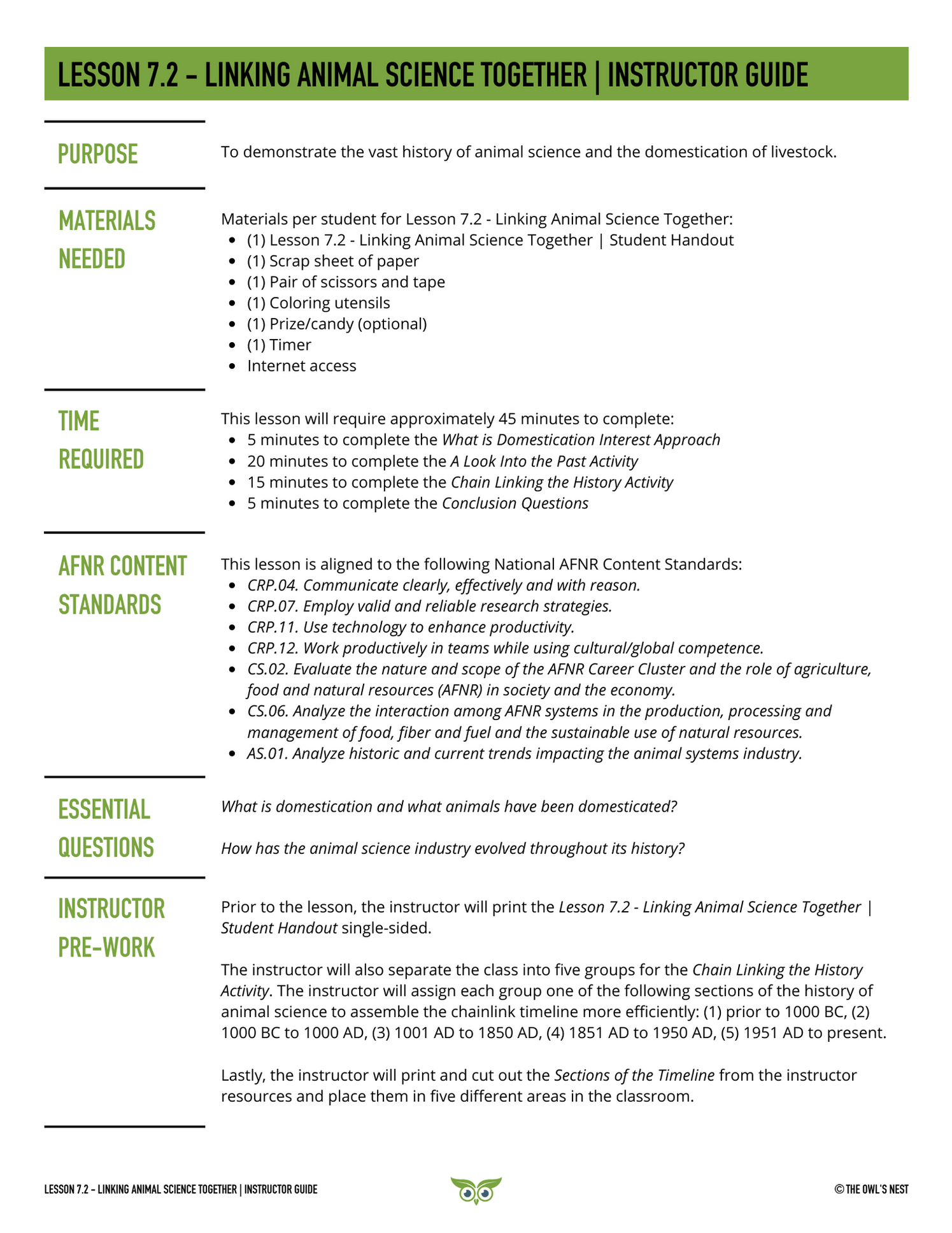 Introduction to Animal Science Unit | The Owl's Nest