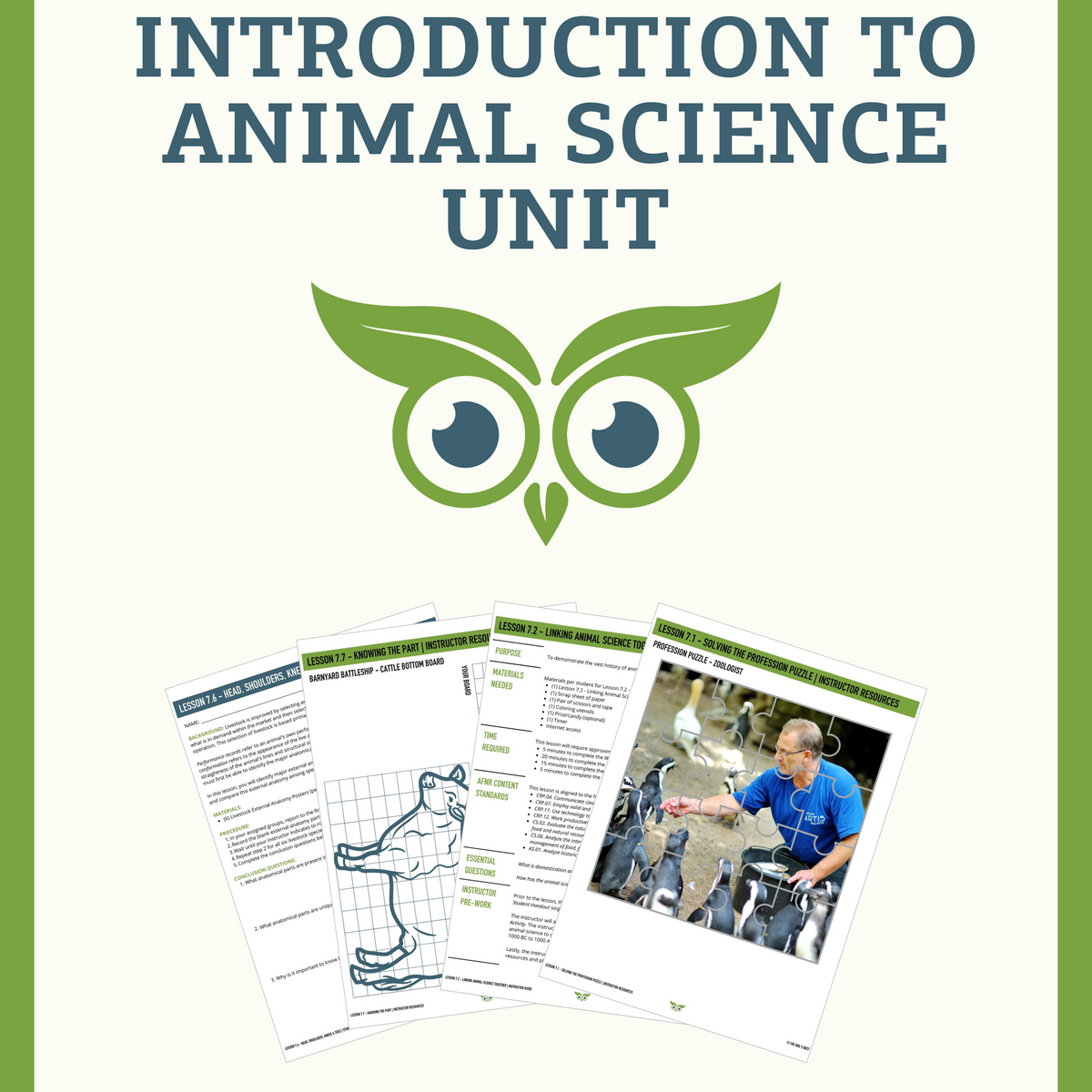 Introduction to Animal Science Unit | The Owl's Nest