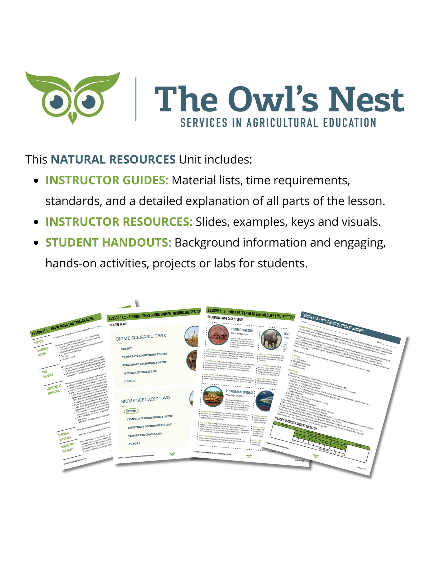 Natural Resources Unit | The Owl's Nest